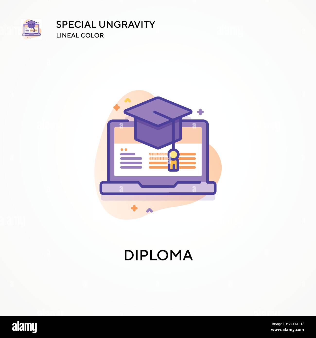 Diploma special ungravity lineal color icon. Modern vector illustration ...