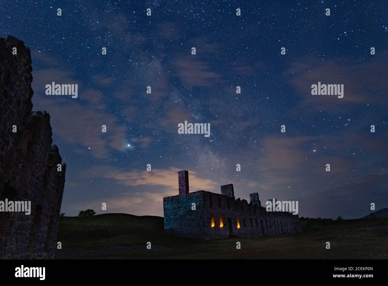 night sky above old fort ruins Stock Photo - Alamy