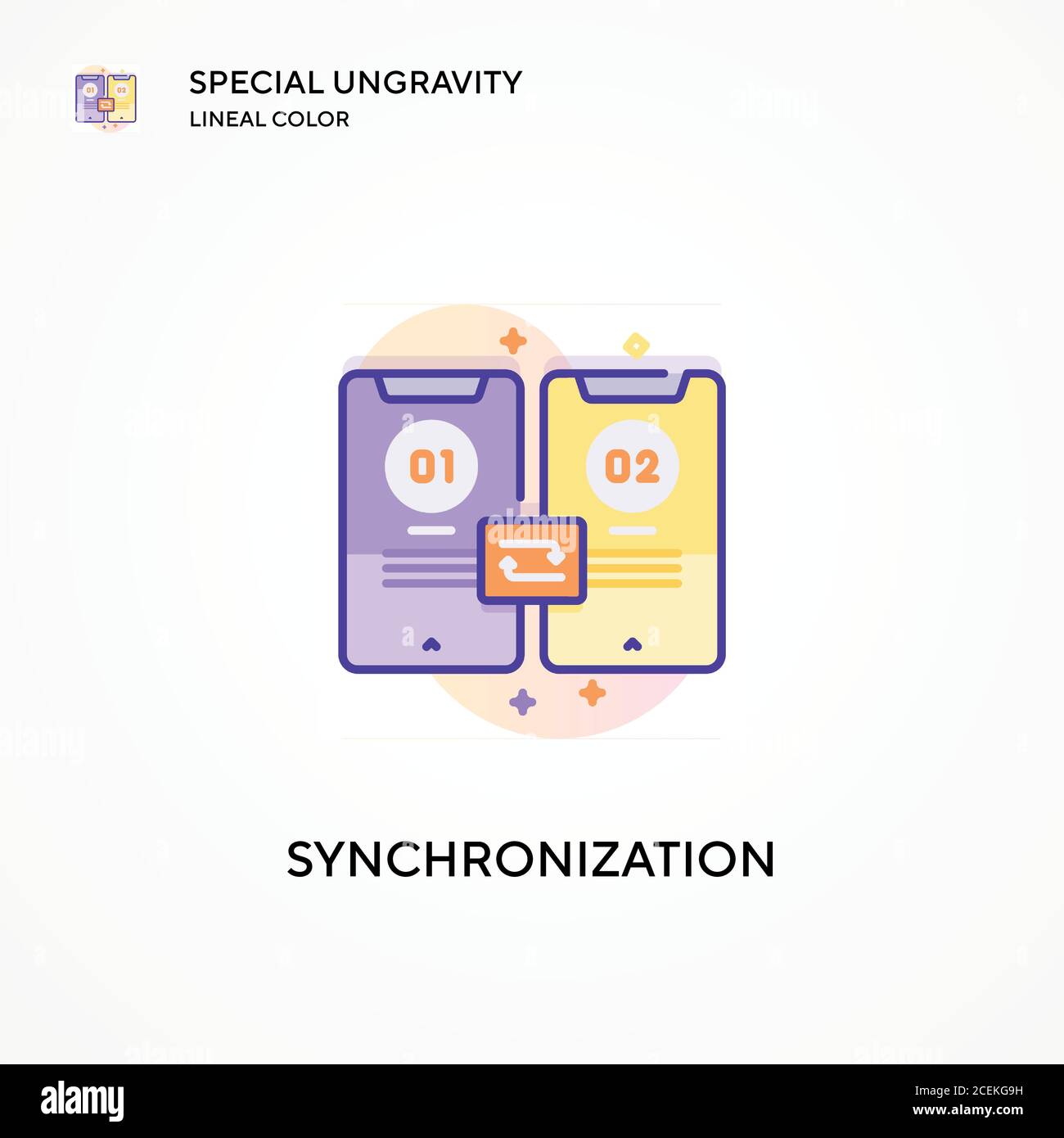 Synchronization special ungravity lineal color icon. Modern vector illustration concepts. Easy ...