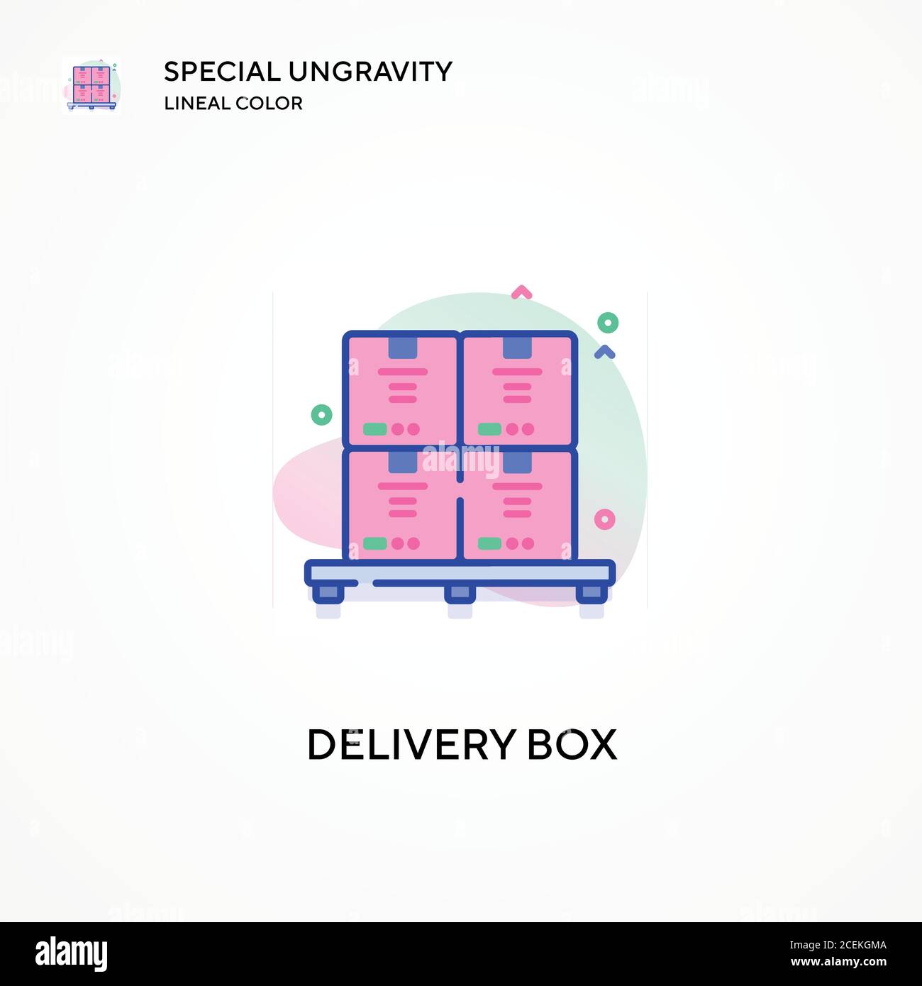 Delivery box special ungravity lineal color icon. Modern vector ...