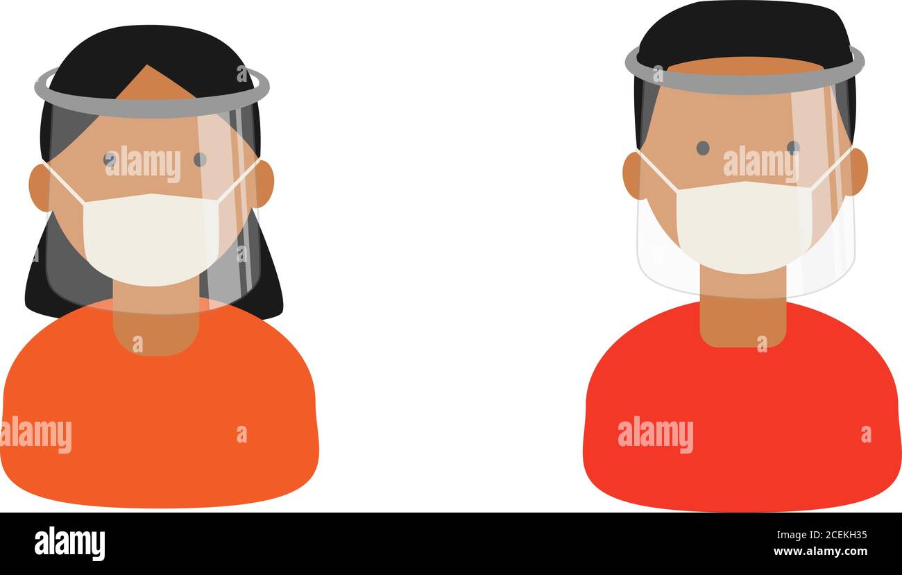 Portrait young woman face shield Stock Vector Images - Alamy