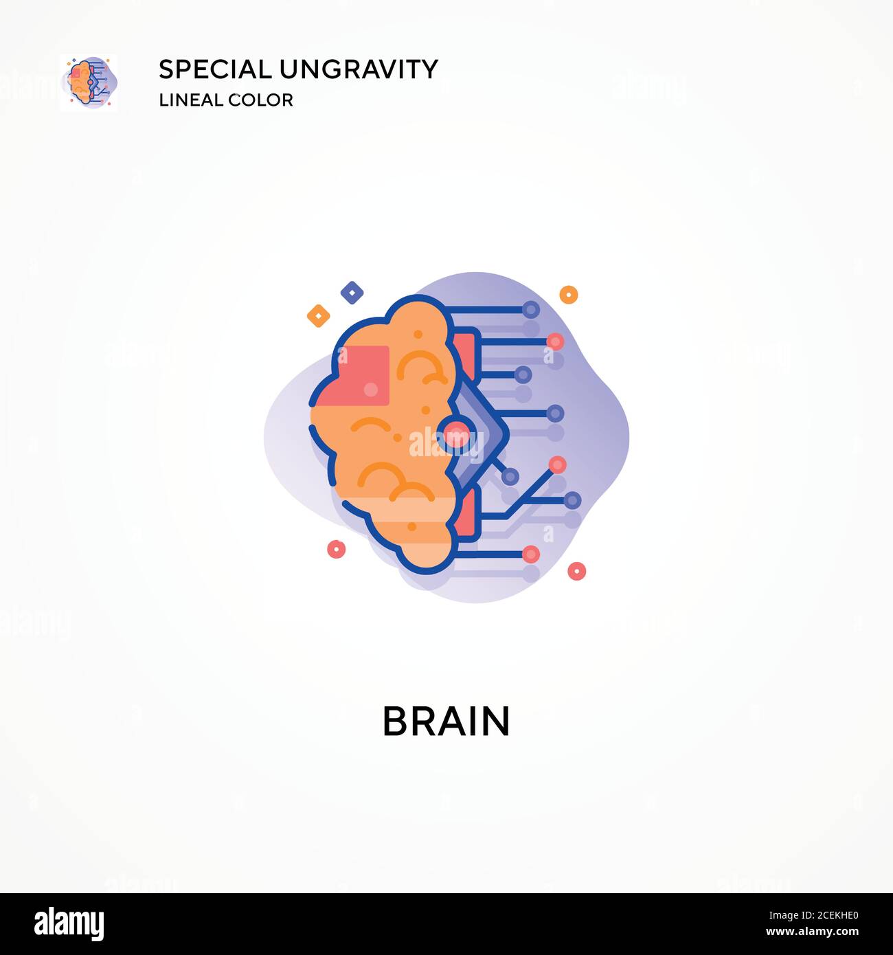 Brain special ungravity lineal color icon. Modern vector illustration ...