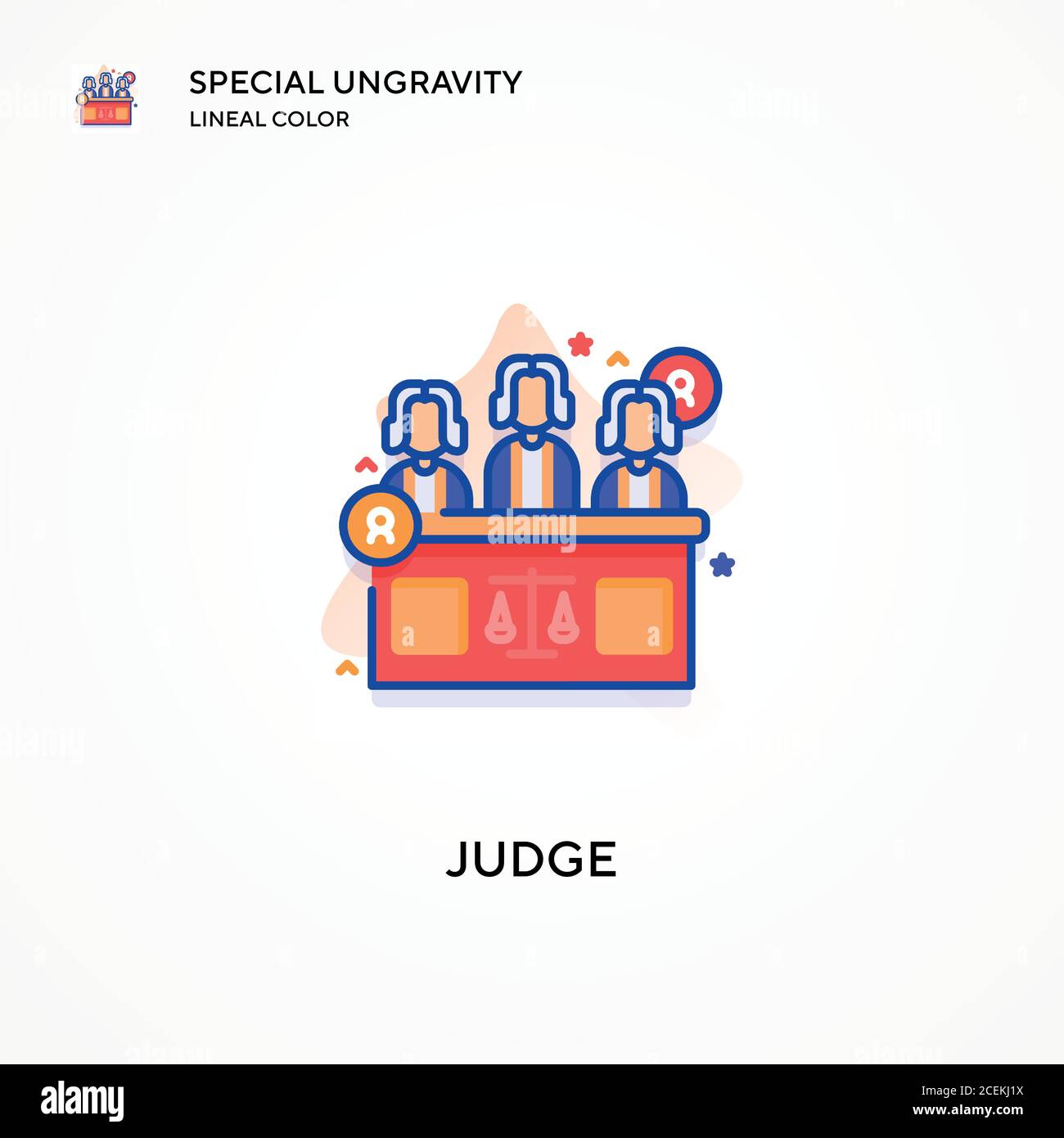 Judge special ungravity lineal color icon. Modern vector illustration ...