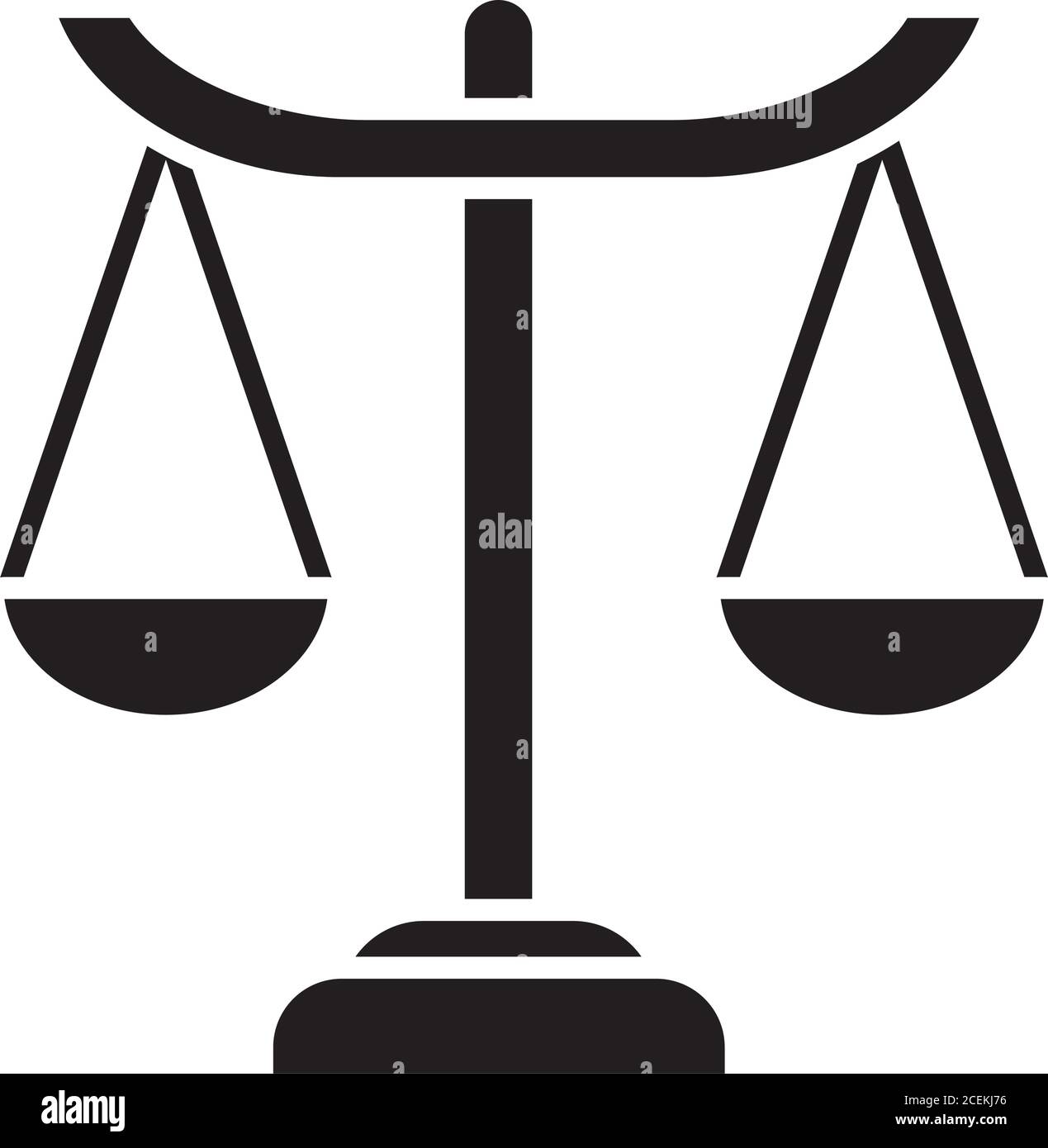 law scale icon over white background, silhouette style, vector ...