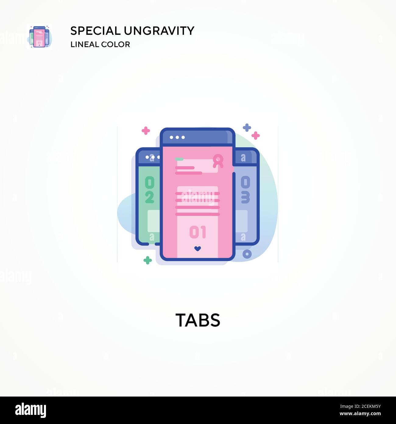 Tabs special ungravity lineal color icon. Modern vector illustration ...