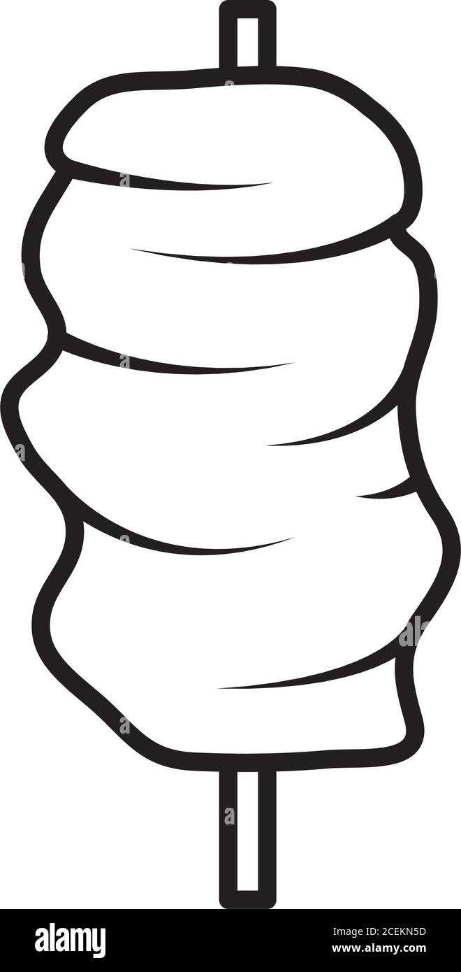 doner kebab icon over white background, line style, vector illustration ...