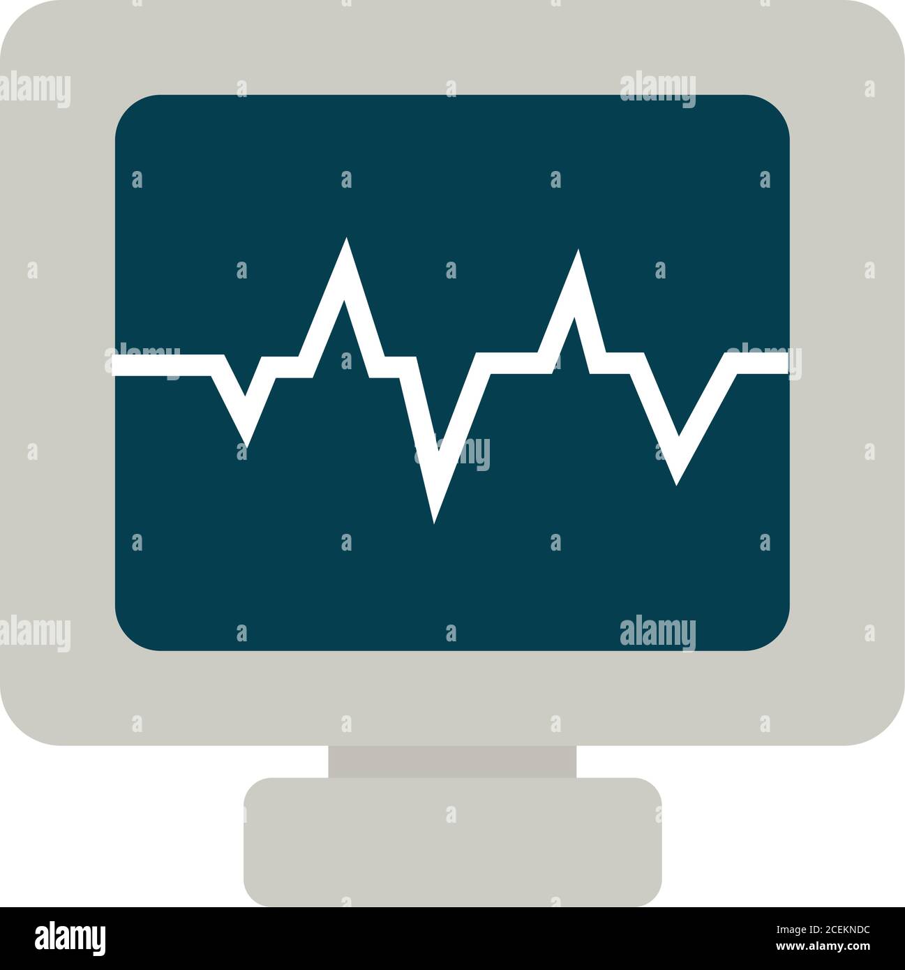 cardio monitor icon over white background, flat style, vector ...