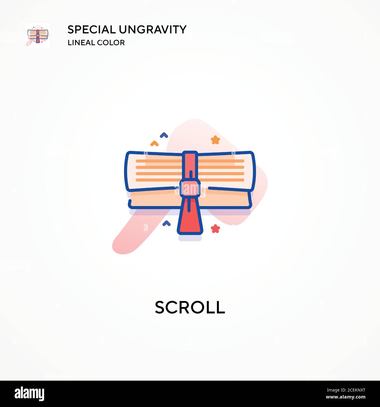 Scroll special ungravity lineal color icon. Modern vector illustration ...