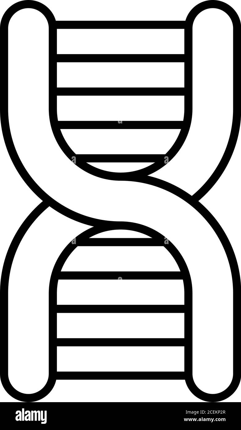 DNA chain icon over white background, line style, vector illustration ...