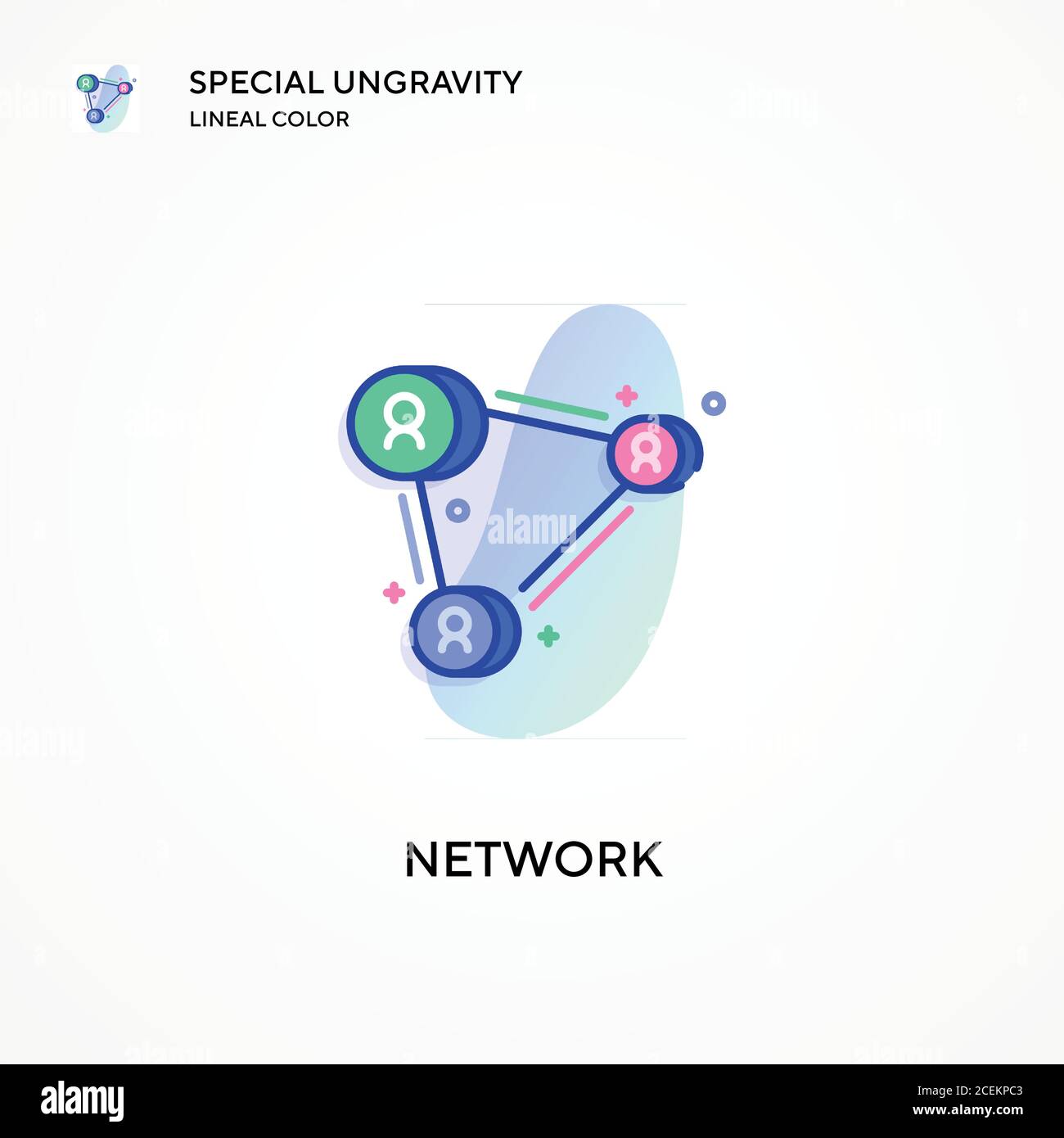 Network special ungravity lineal color icon. Modern vector illustration ...