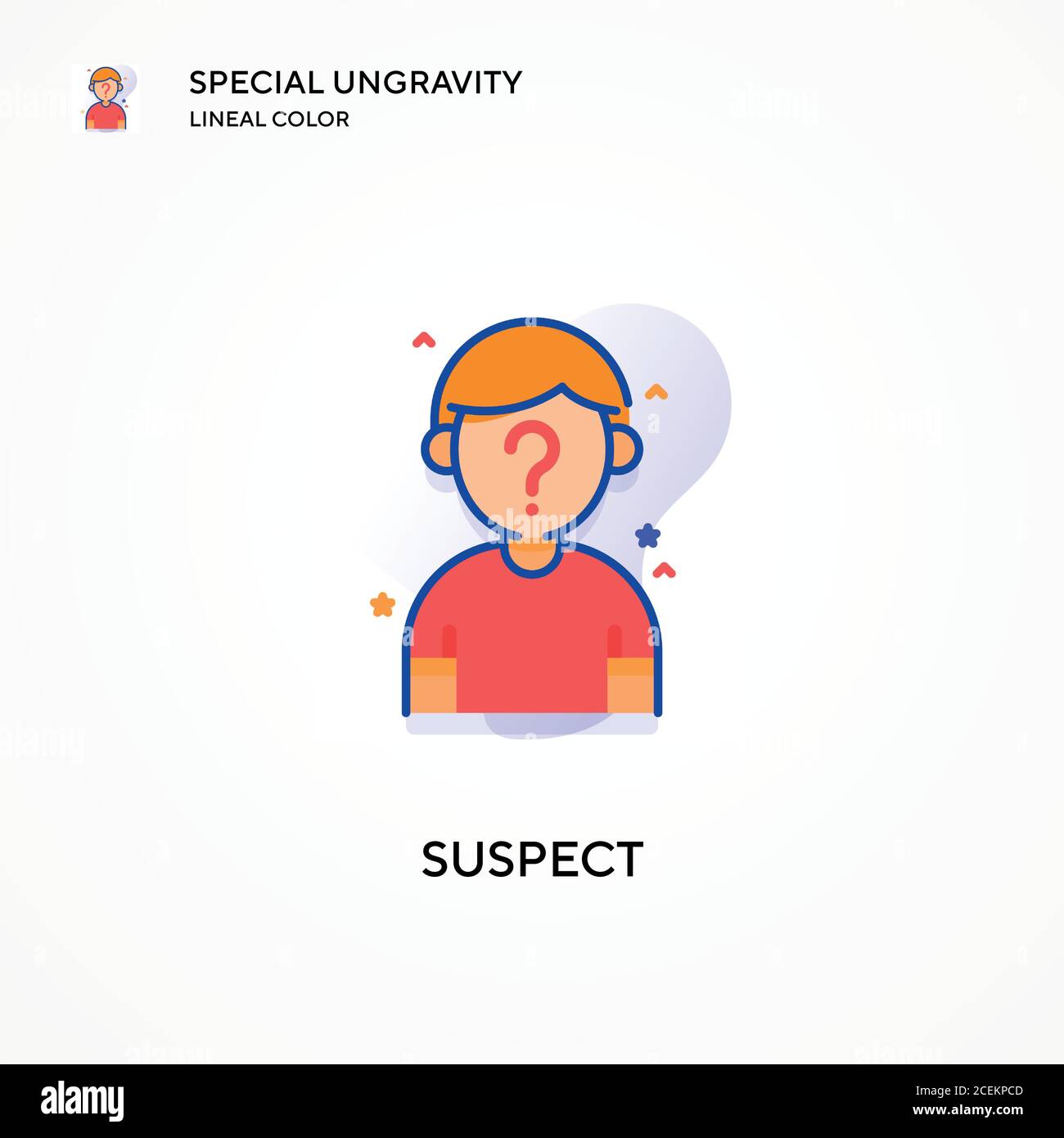 Suspect special ungravity lineal color icon. Modern vector illustration ...