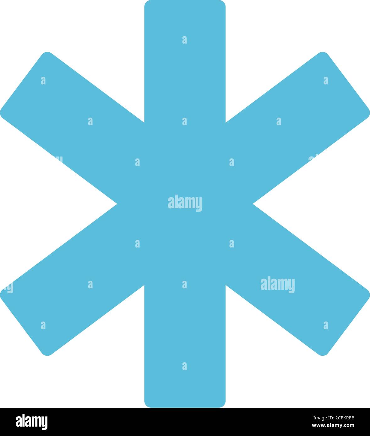 Star Of Life Emergency icon over white background, flat style, vector ...