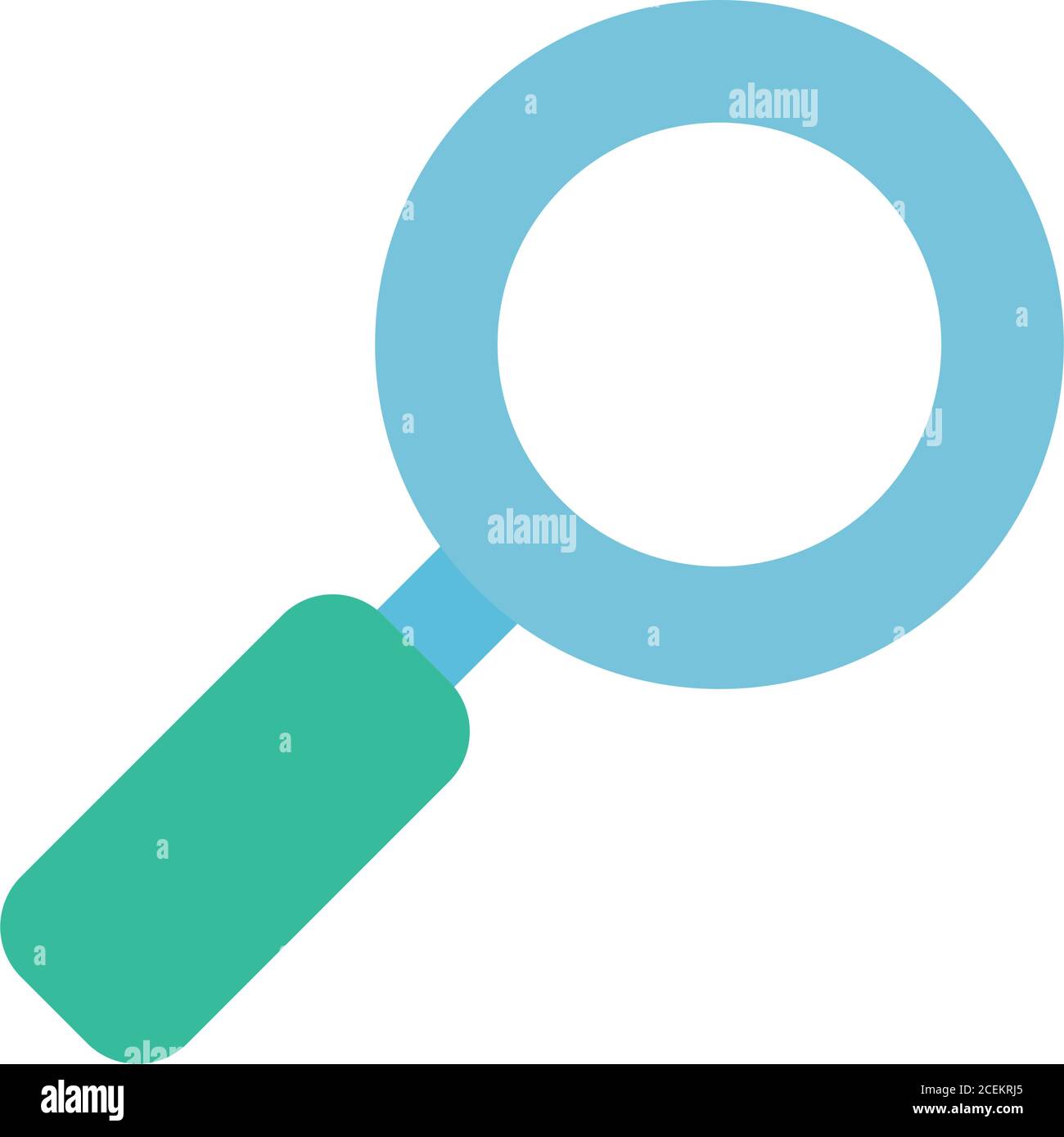 magnifying glass icon over white background, flat style, vector ...