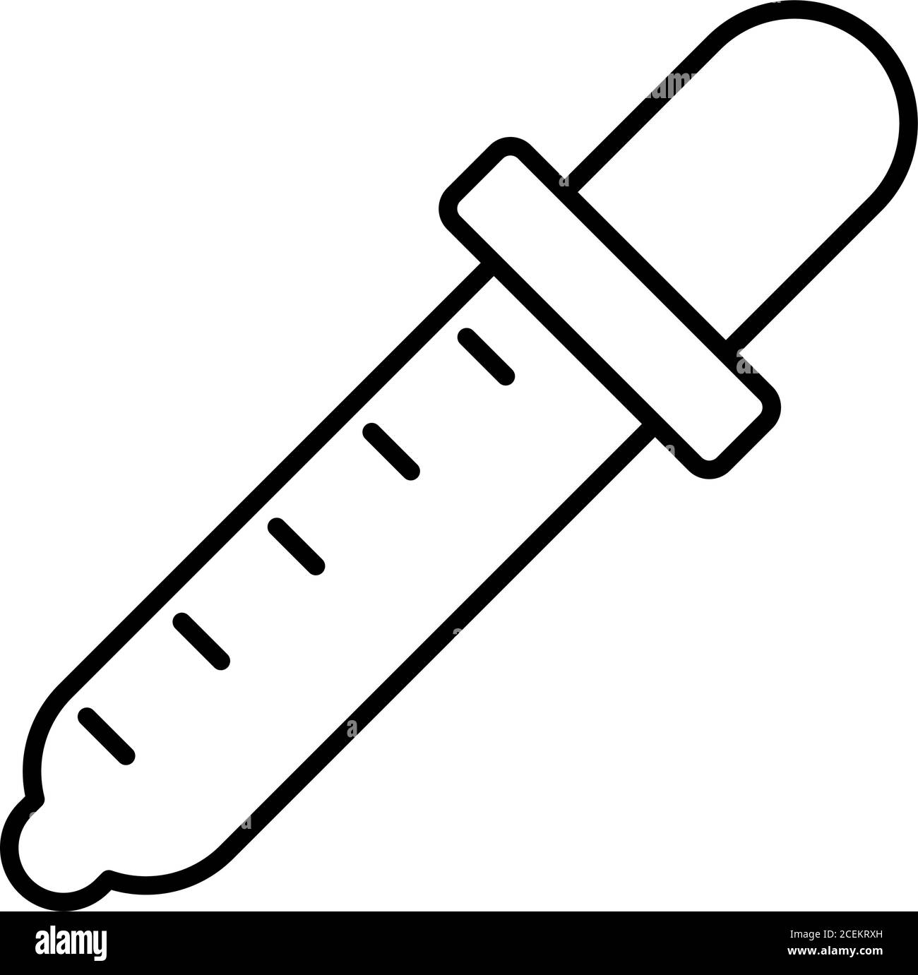 dropper tool icon over white background, line style, vector ...