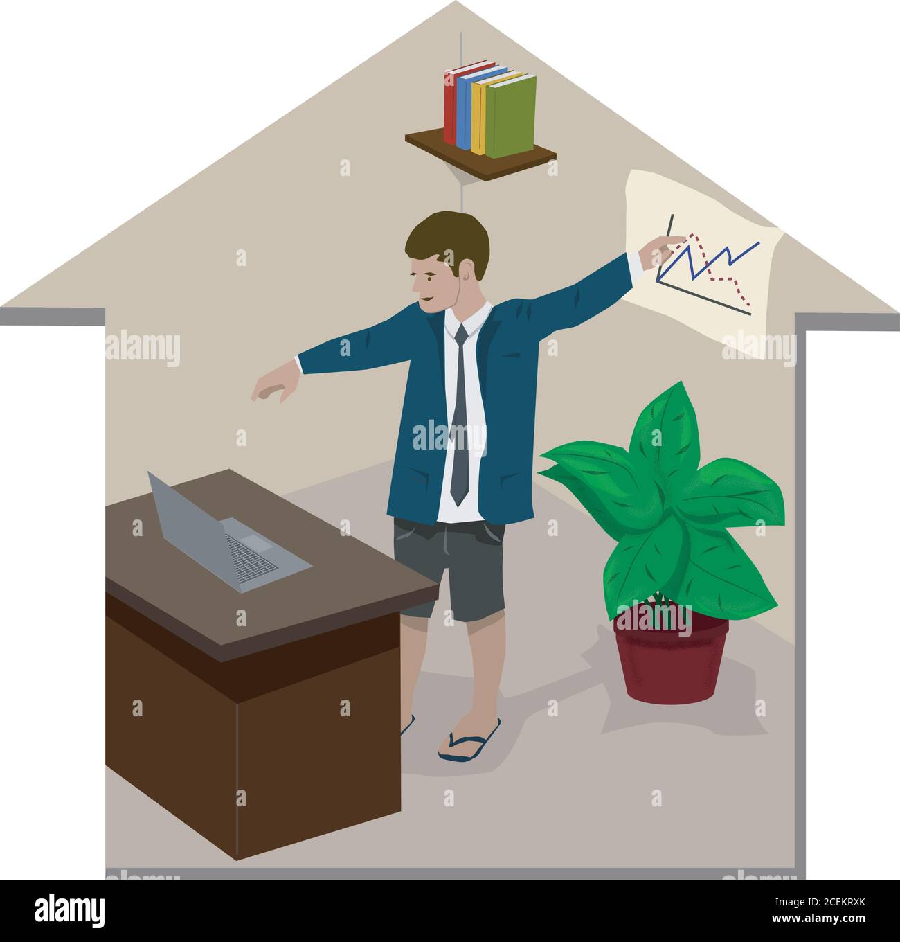 Man in shorts working on Stock Vector Images - Alamy