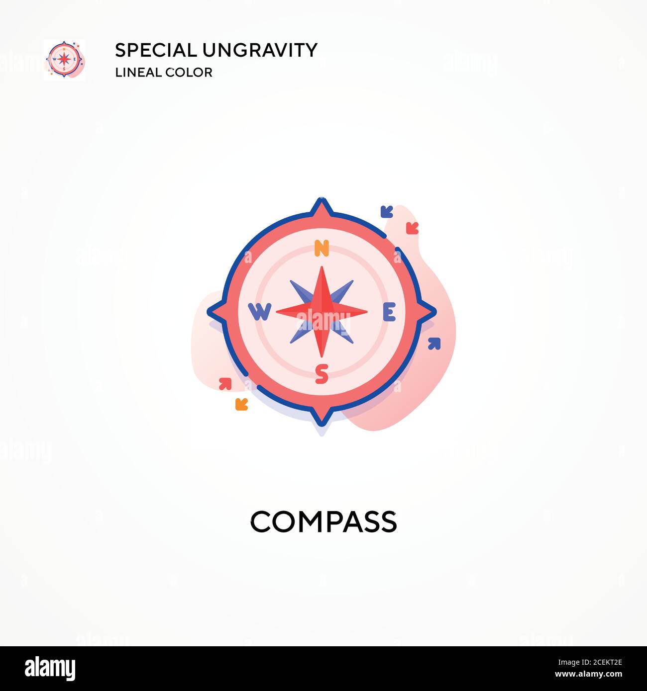 Compass special ungravity lineal color icon. Modern vector illustration ...
