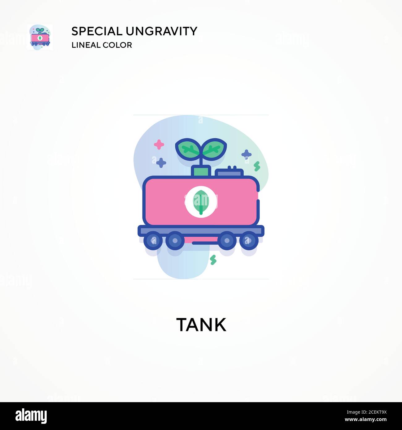 Tank special ungravity lineal color icon. Modern vector illustration ...
