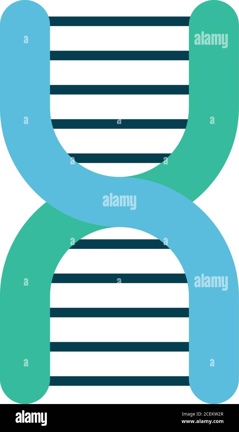 DNA chain icon over white background, flat style, vector illustration ...