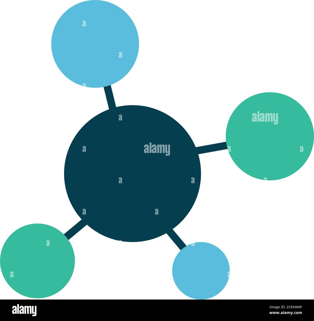 chemical bonding icon over white background, flat style, vector ...