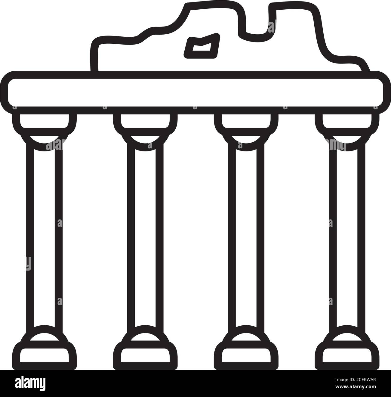 turkish ruins icon over white background, line style, vector ...
