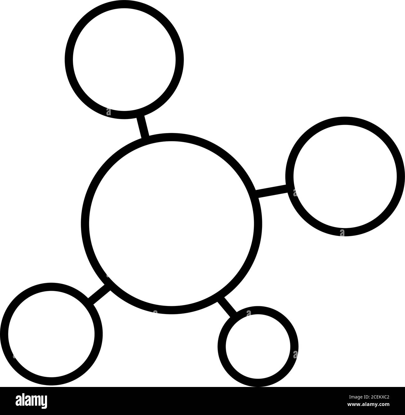 chemical bonding icon over white background, line style, vector ...