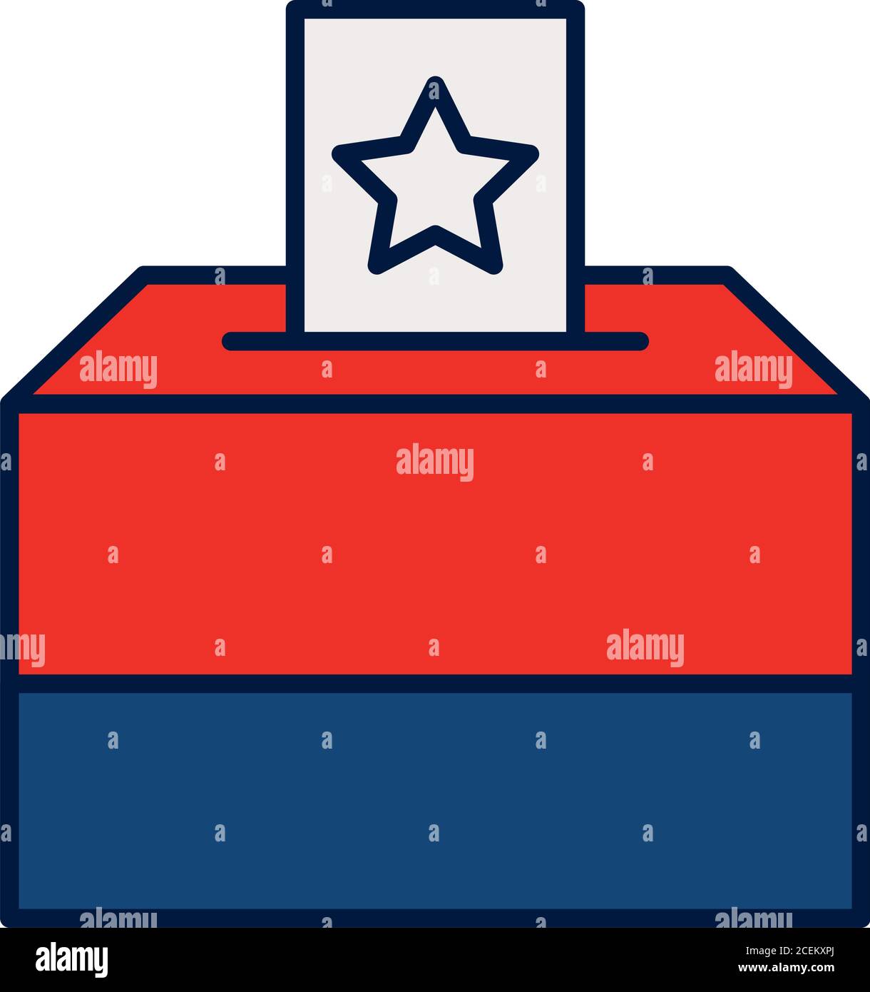 Election Polling Box Icon over white background, line and fill style ...