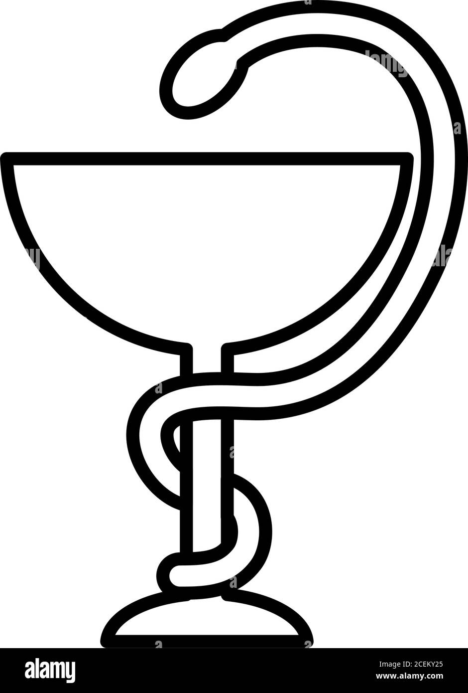 Pharmacy Snake Symbol icon over white background, line style, vector ...