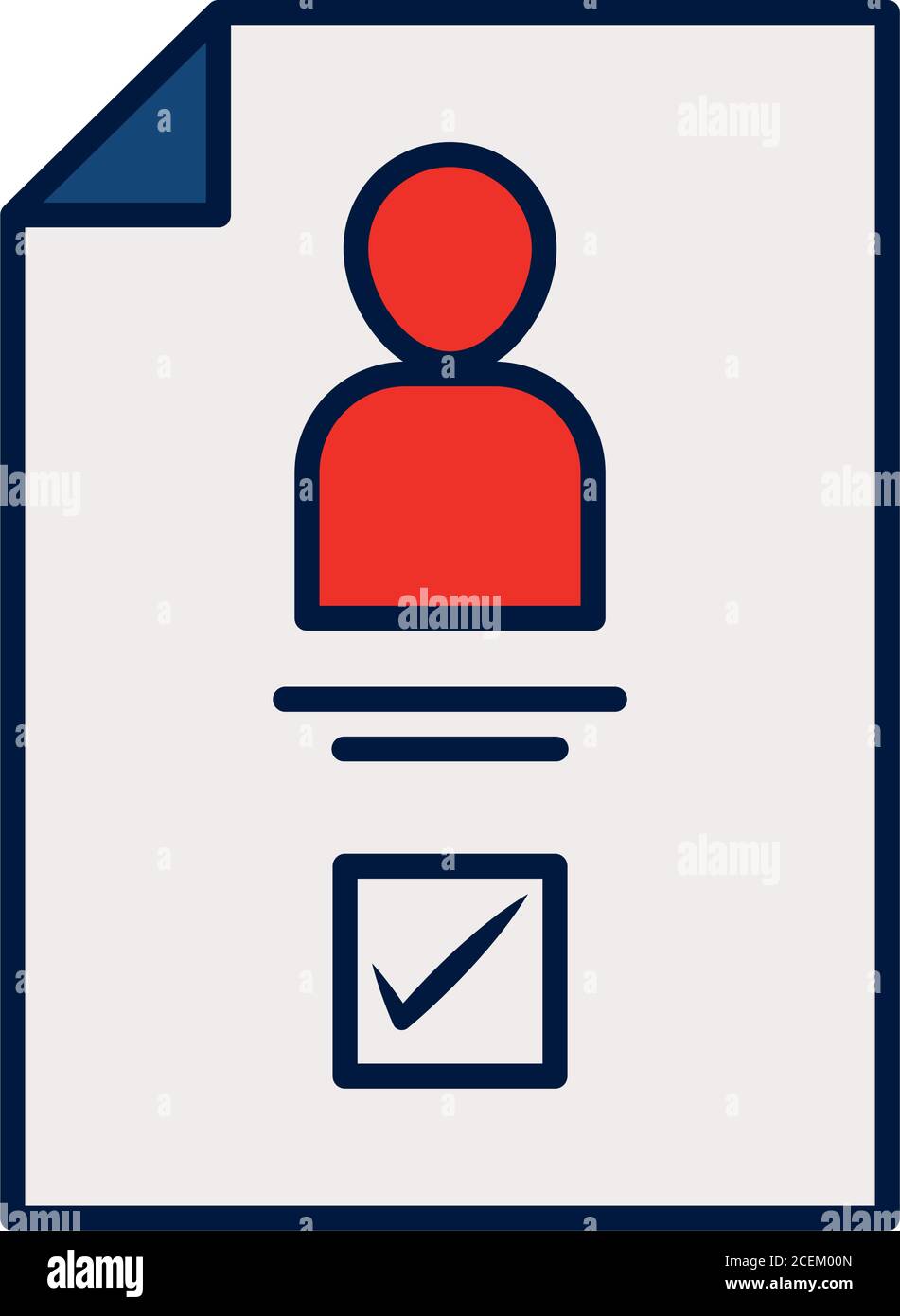 Political Candidate paper icon over white background, line and fill ...