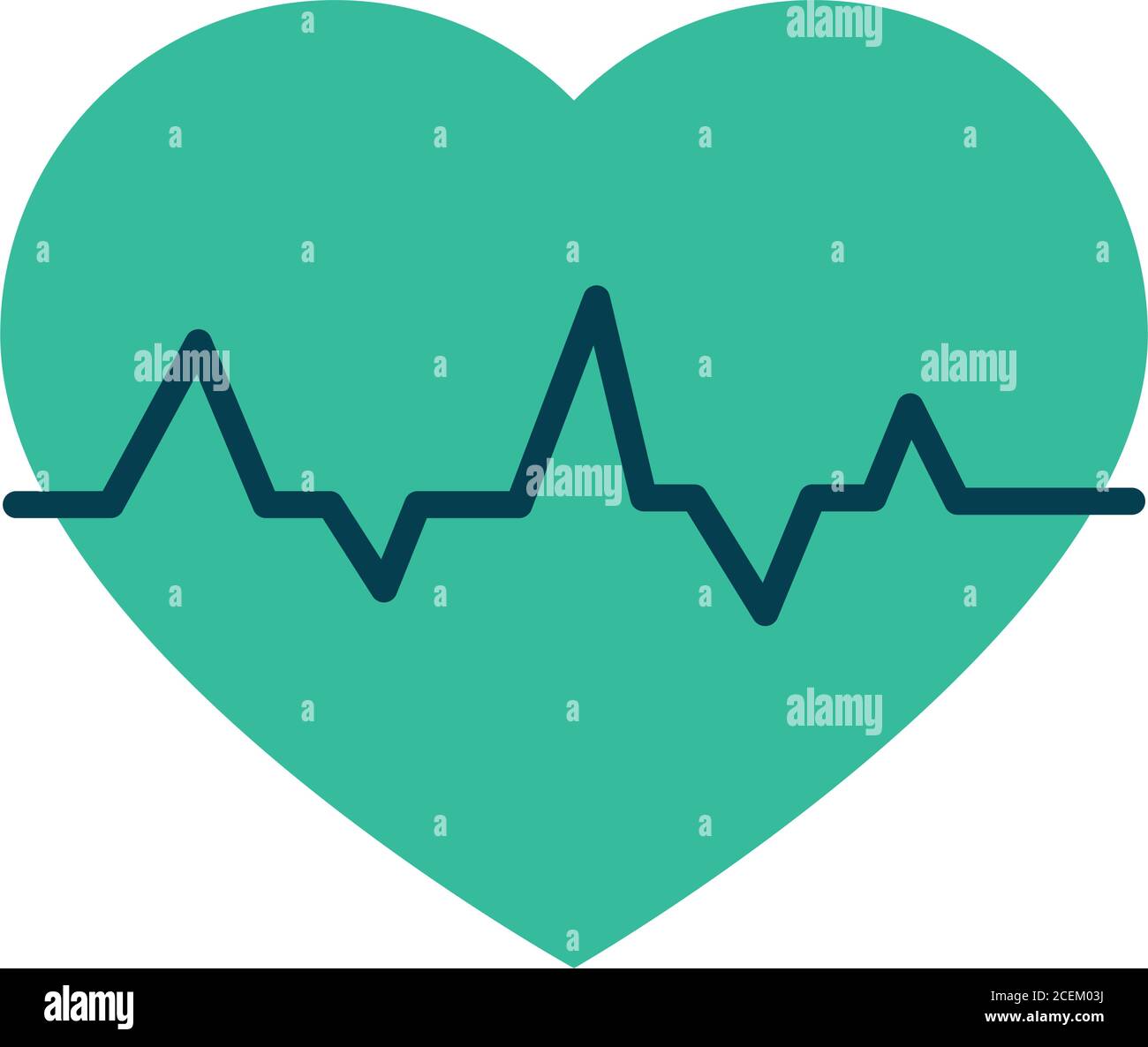 cardio heart icon over white background, flat style, vector ...