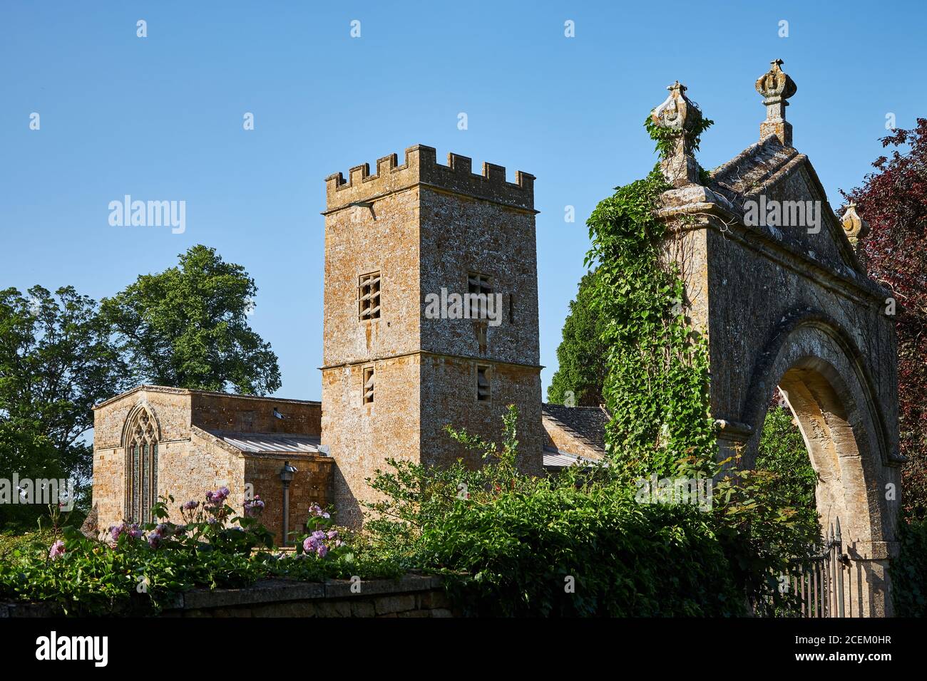 The Norman church of St Mary's in the village of Chastleton ...