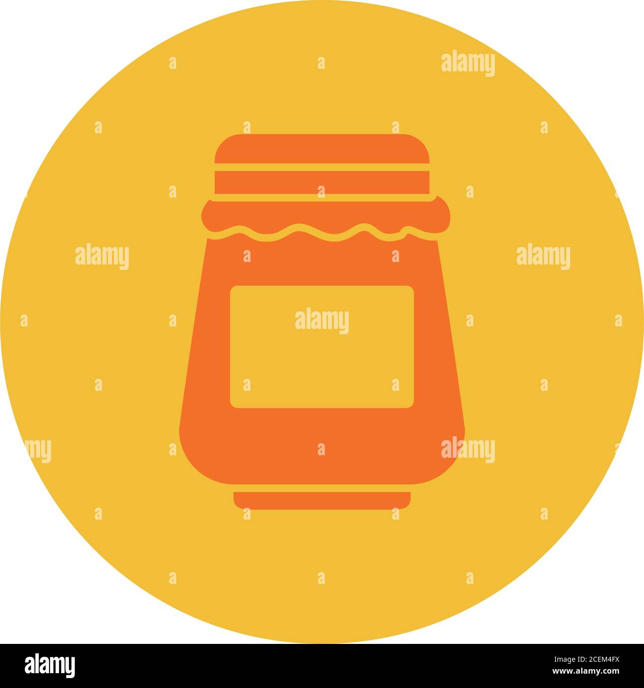 jam bottle icon over white background, block style, vector illustration ...