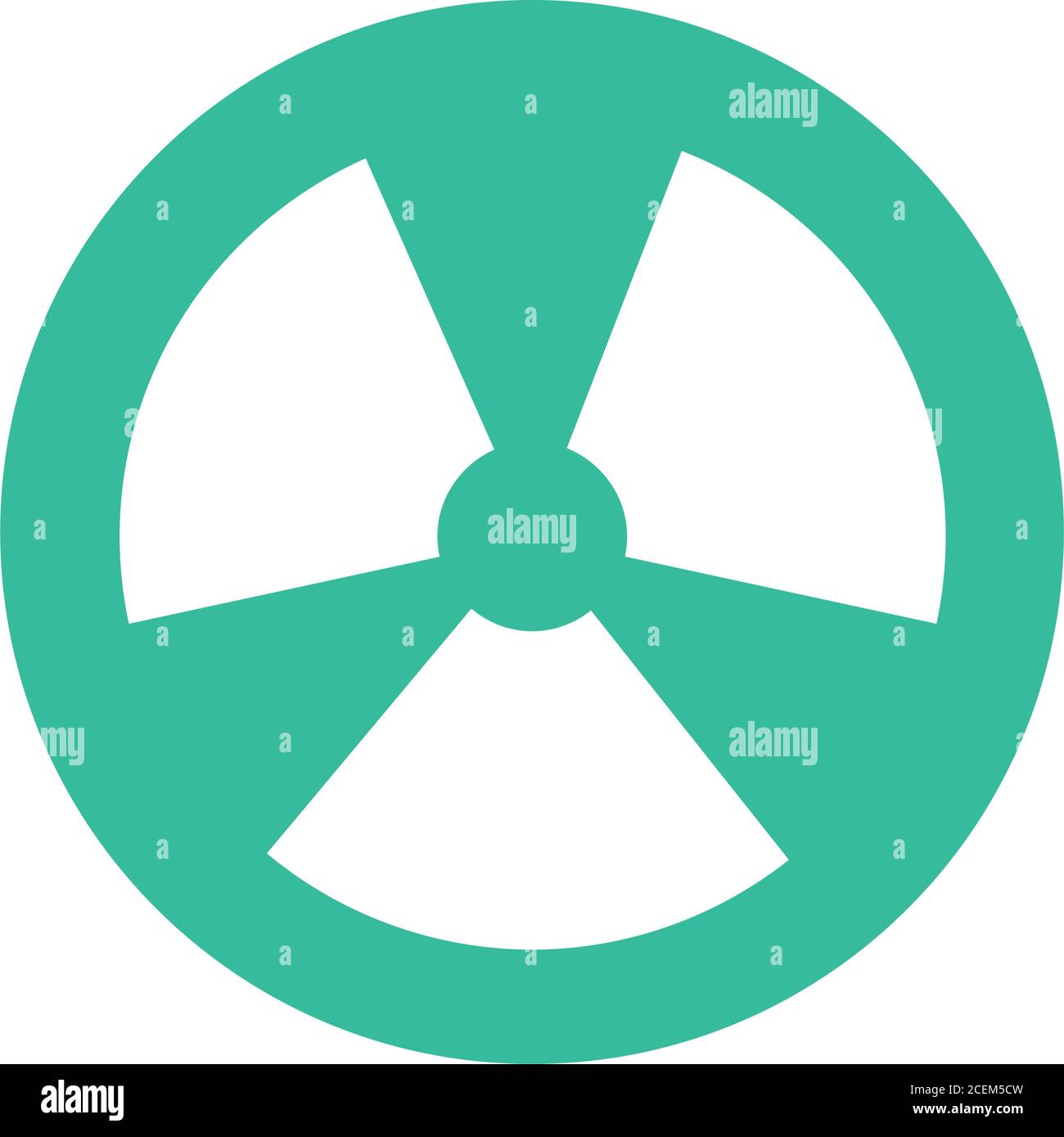 nuclear symbol icon over white background, flat style, vector ...