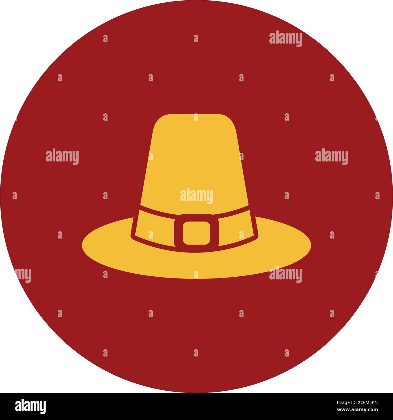 piligrim hat icon over white background, block style, vector ...