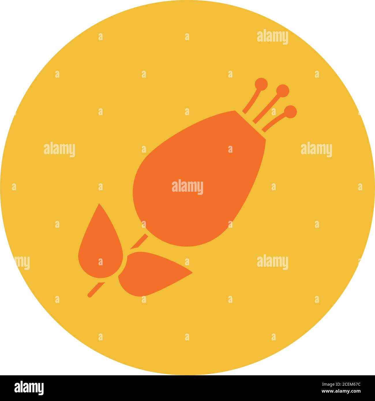 autumn flower icon over white background, block style, vector ...