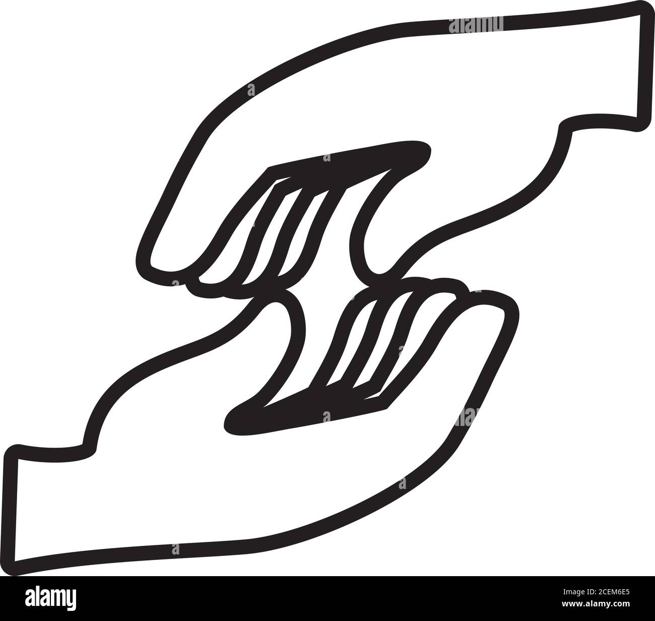 hands icon over white background, line style, vector illustration Stock ...