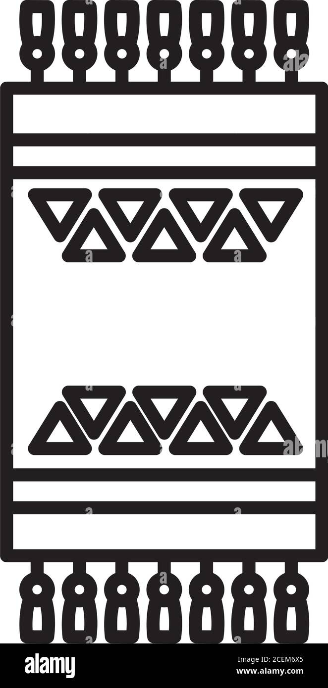 turkish carpet icon over white background, line style, vector ...