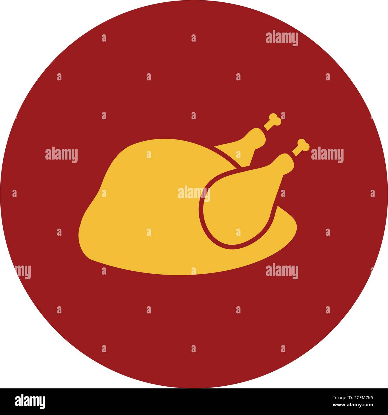 roasted chicken icon over white background, block style, vector ...
