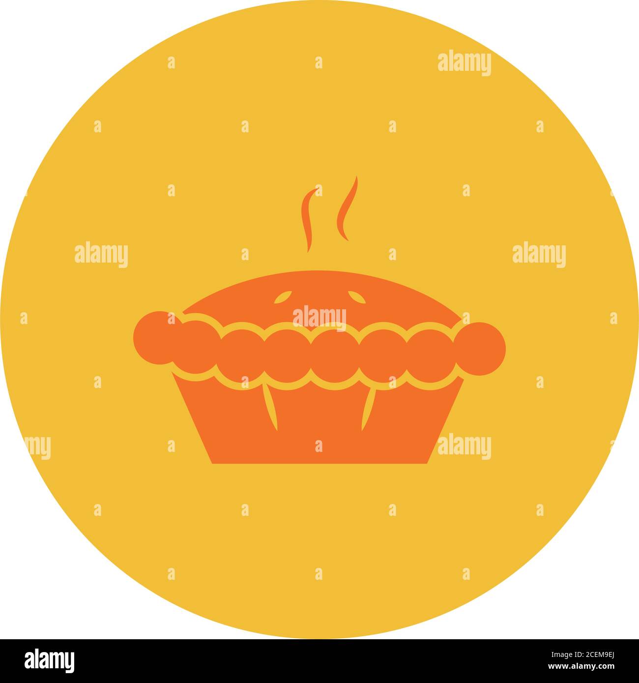 apple pie icon over white background, block style, vector illustration ...