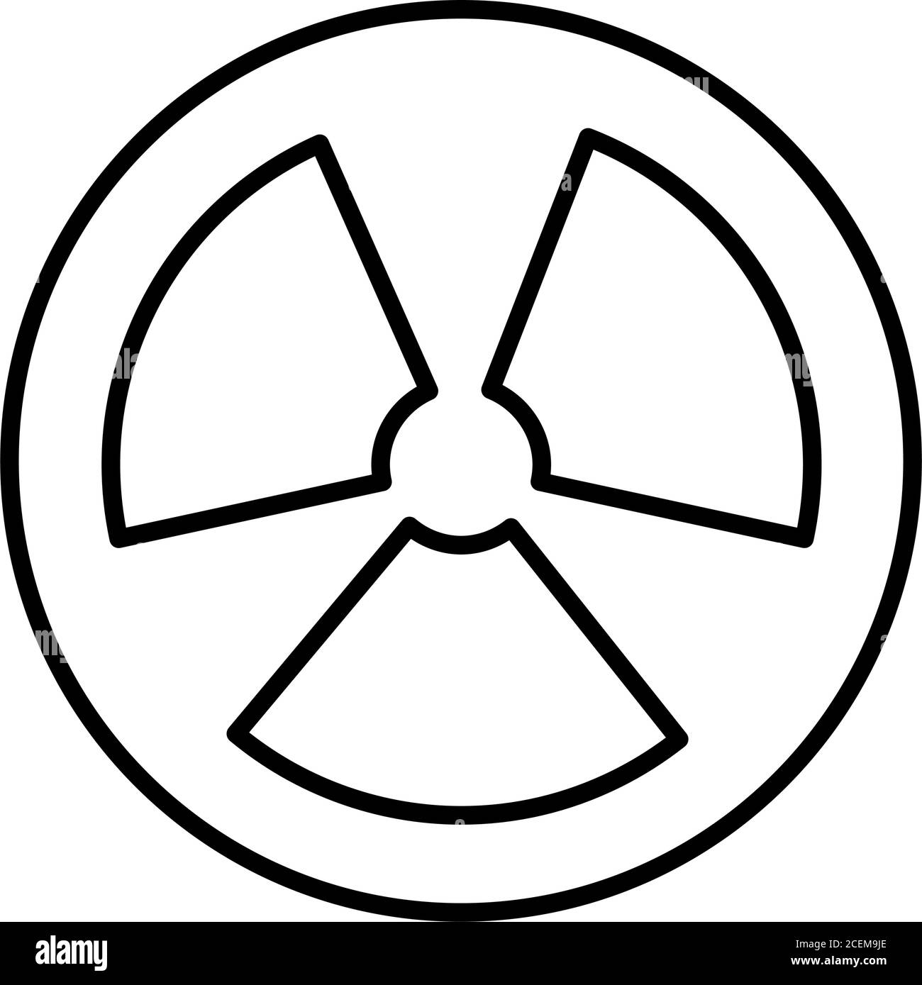 nuclear symbol icon over white background, line style, vector ...