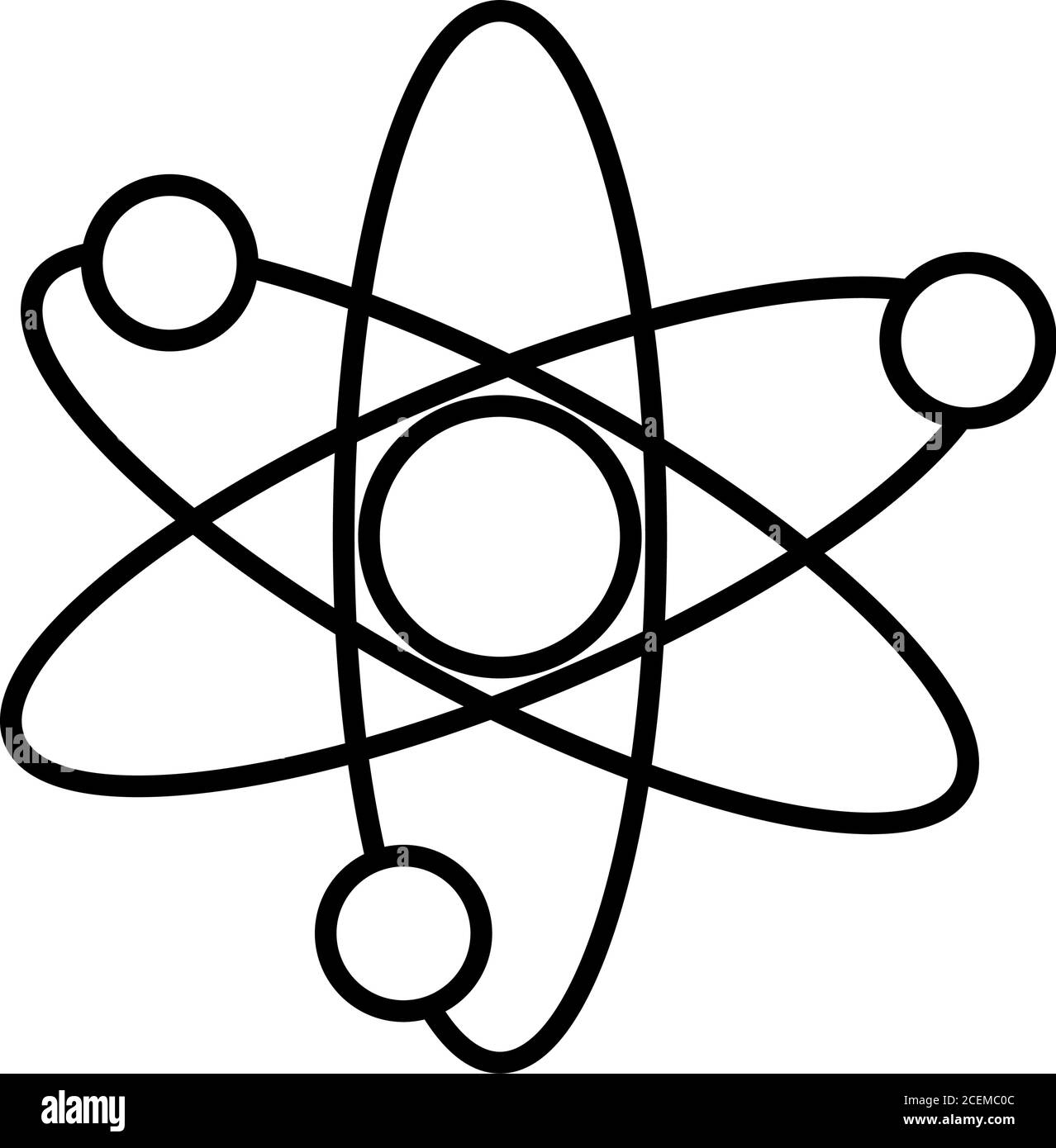 atom icon over white background, line style, vector illustration Stock ...