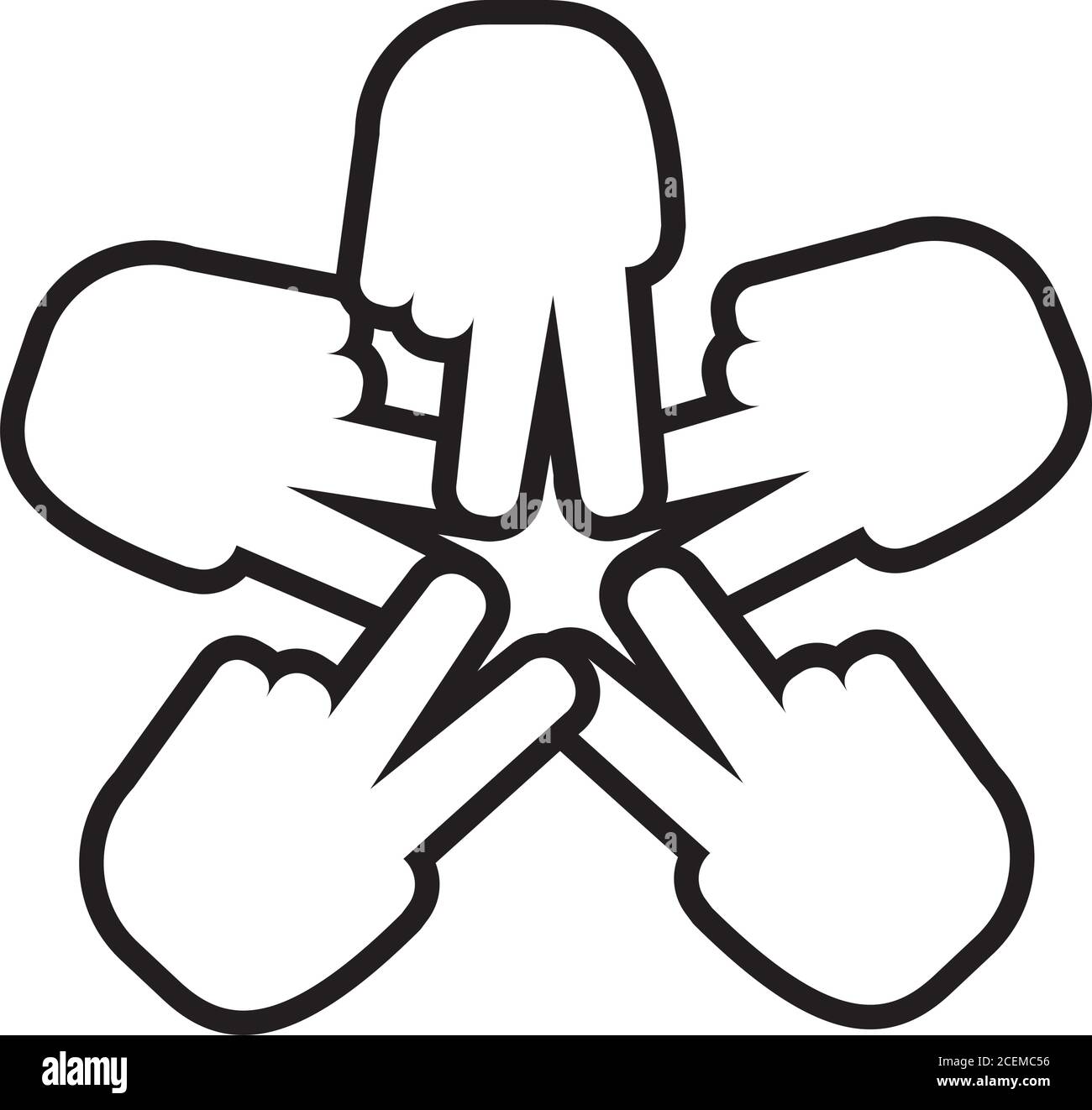 hands making a star with the symbol of peace over white background ...