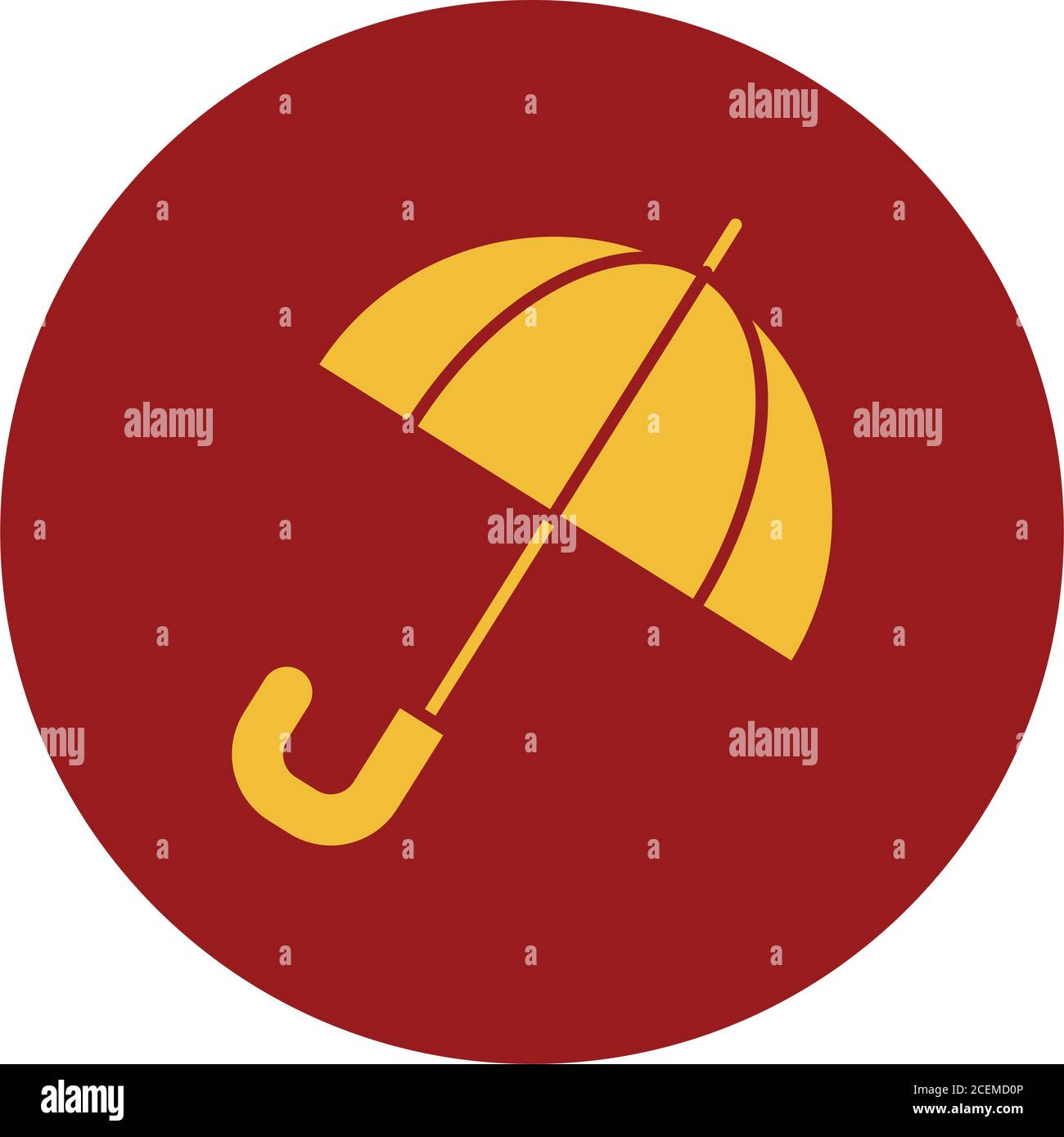umbrella icon over white background, block style, vector illustration ...