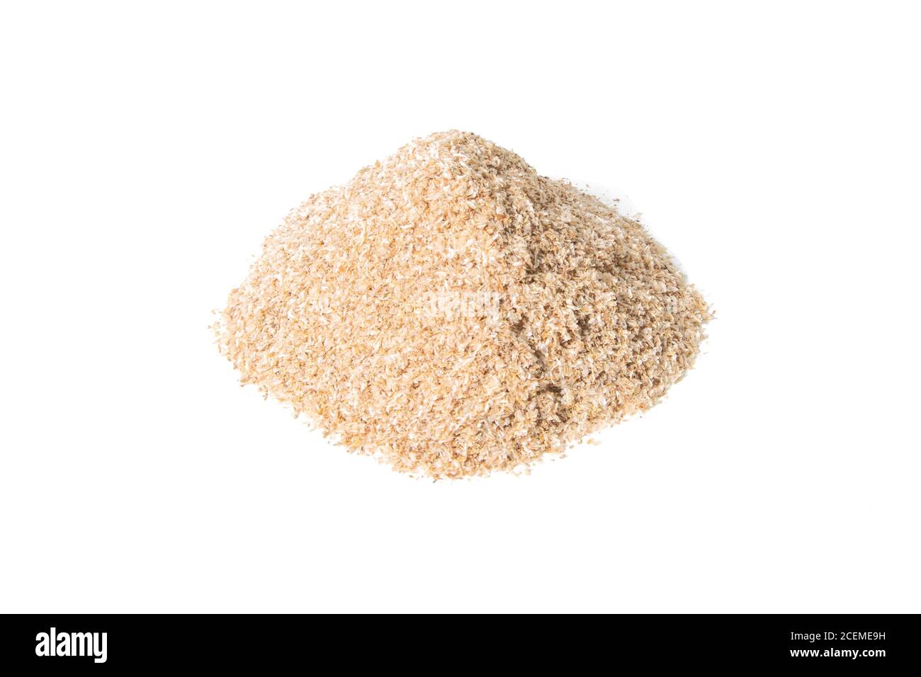 Heap of psyllium husk isolated on white background. Psyllium husk also ...