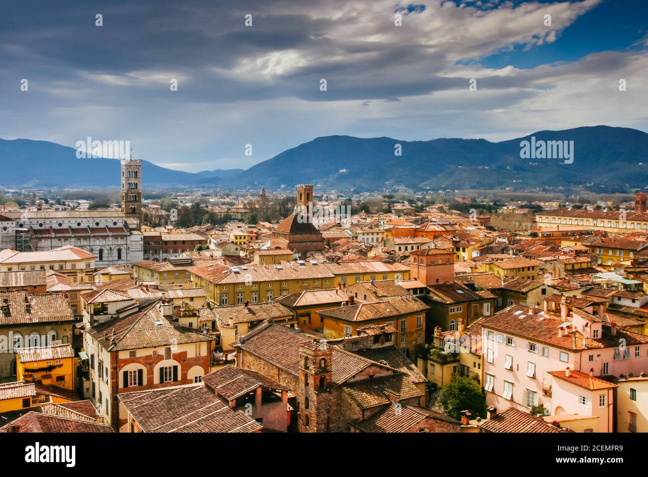 View across Lucca in Italy Stock Photo - Alamy