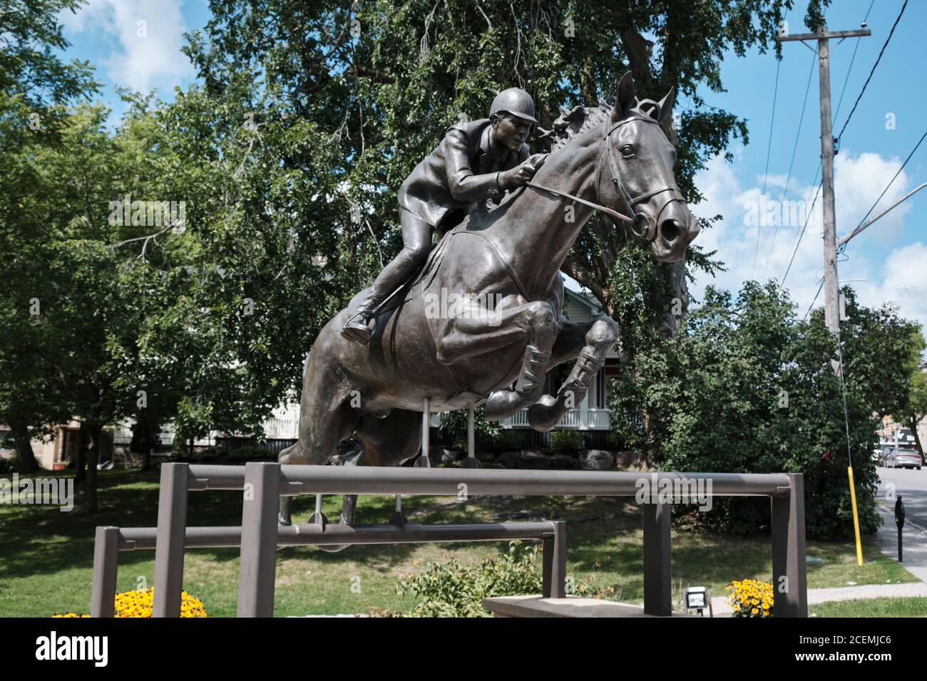 Statue of Ian Millar and Big Ben in Perth Ontario Stock Photo - Alamy