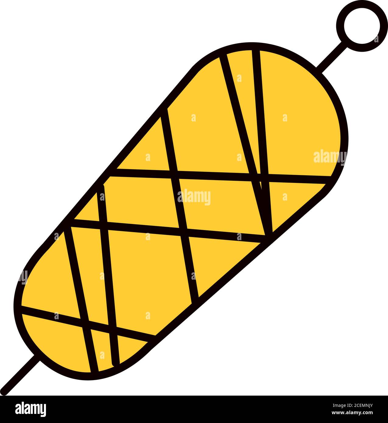 turkish meat icon over white background, line and fill style, vector ...
