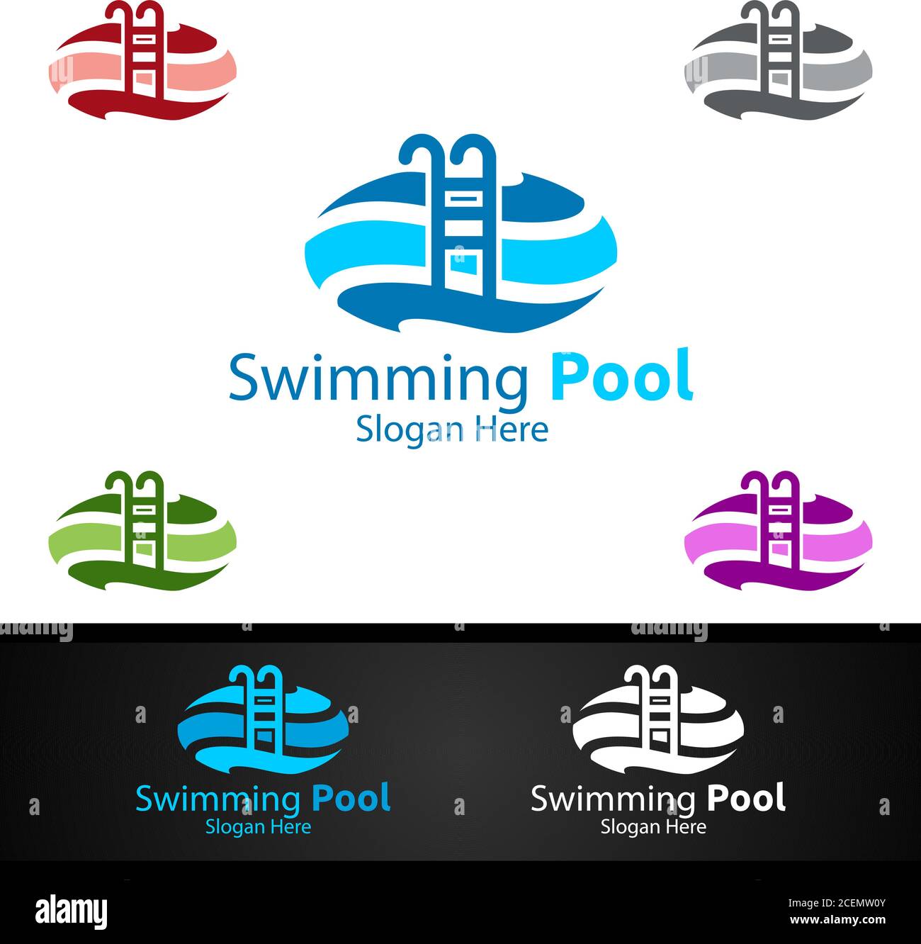 Swimming Pool Service Logo with Cleaning Pool and Maintenance Concept ...