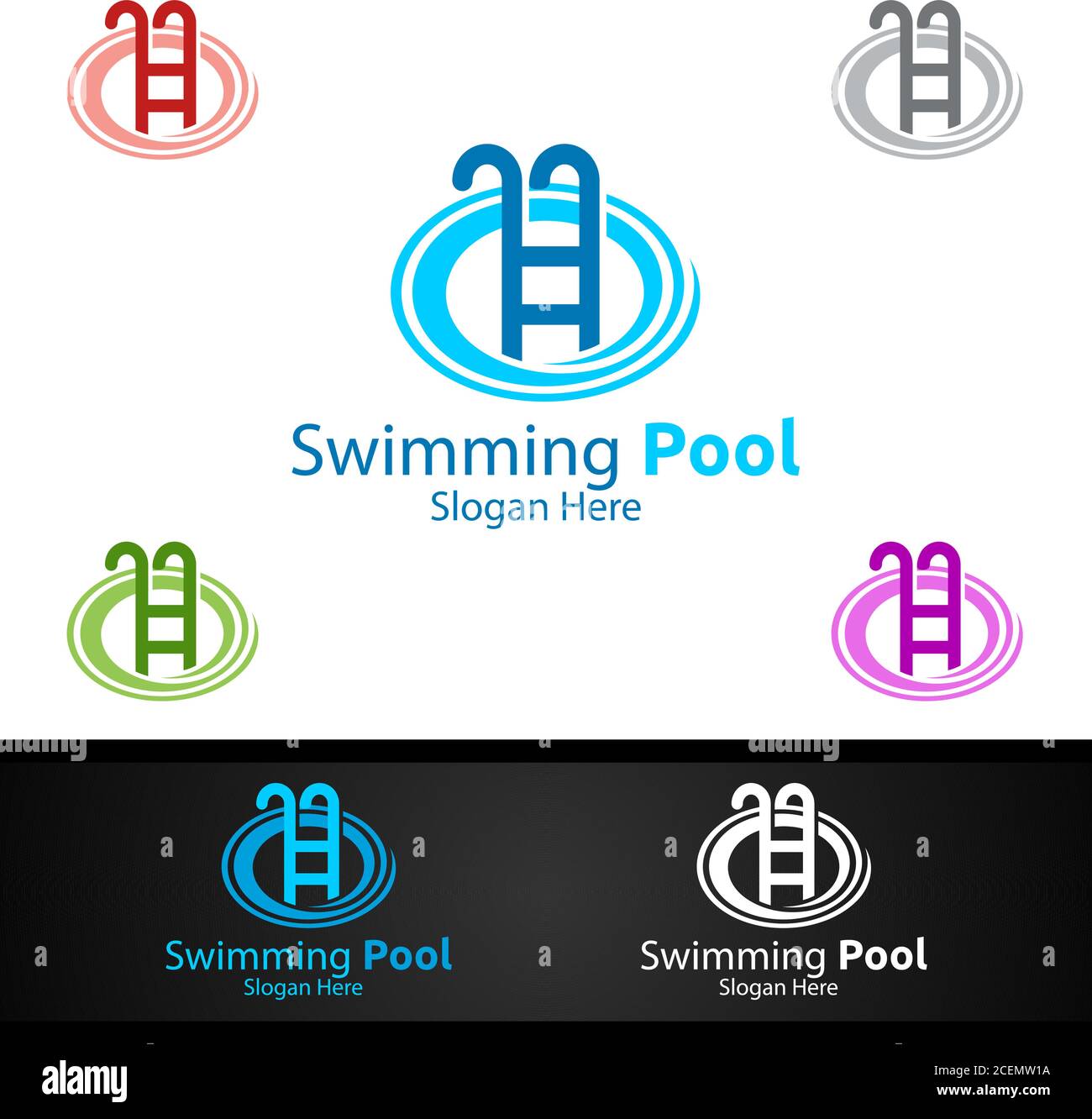 Swimming Pool Service Logo with Cleaning Pool and Maintenance Concept ...