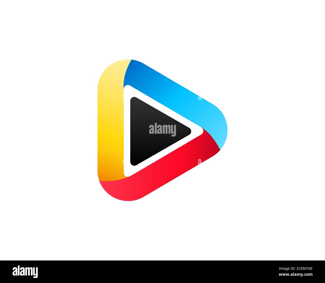 Play button icon logo. Creative media concept. Vector on isolated white ...