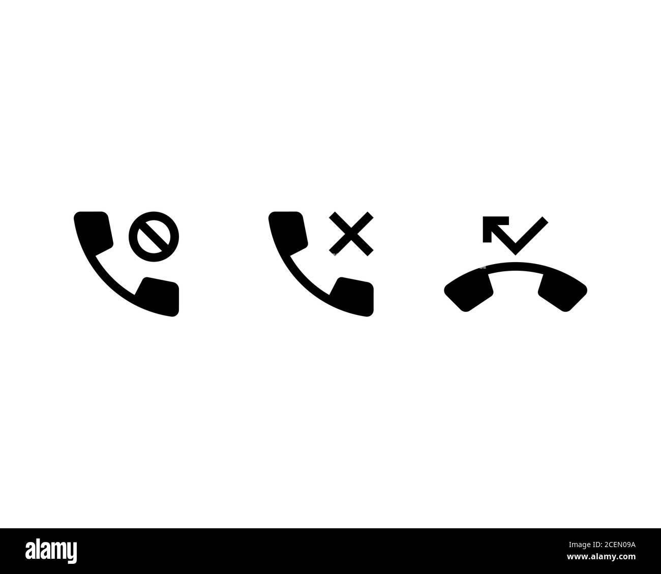 Missed call set icon. Vector on isolated white background. EPS 10 Stock ...